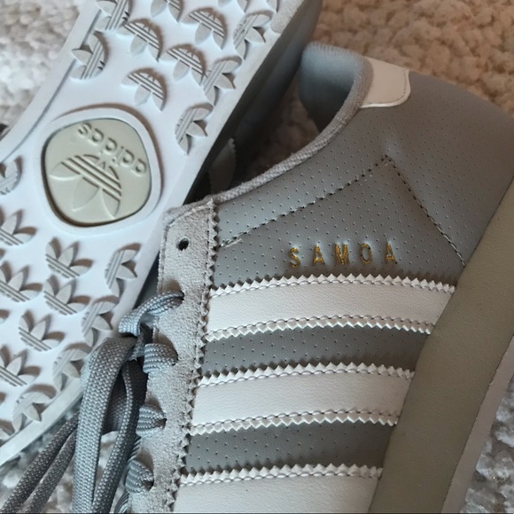 adidas | Shoes | Adidas Samoa Grey With White Stripes | Poshmark